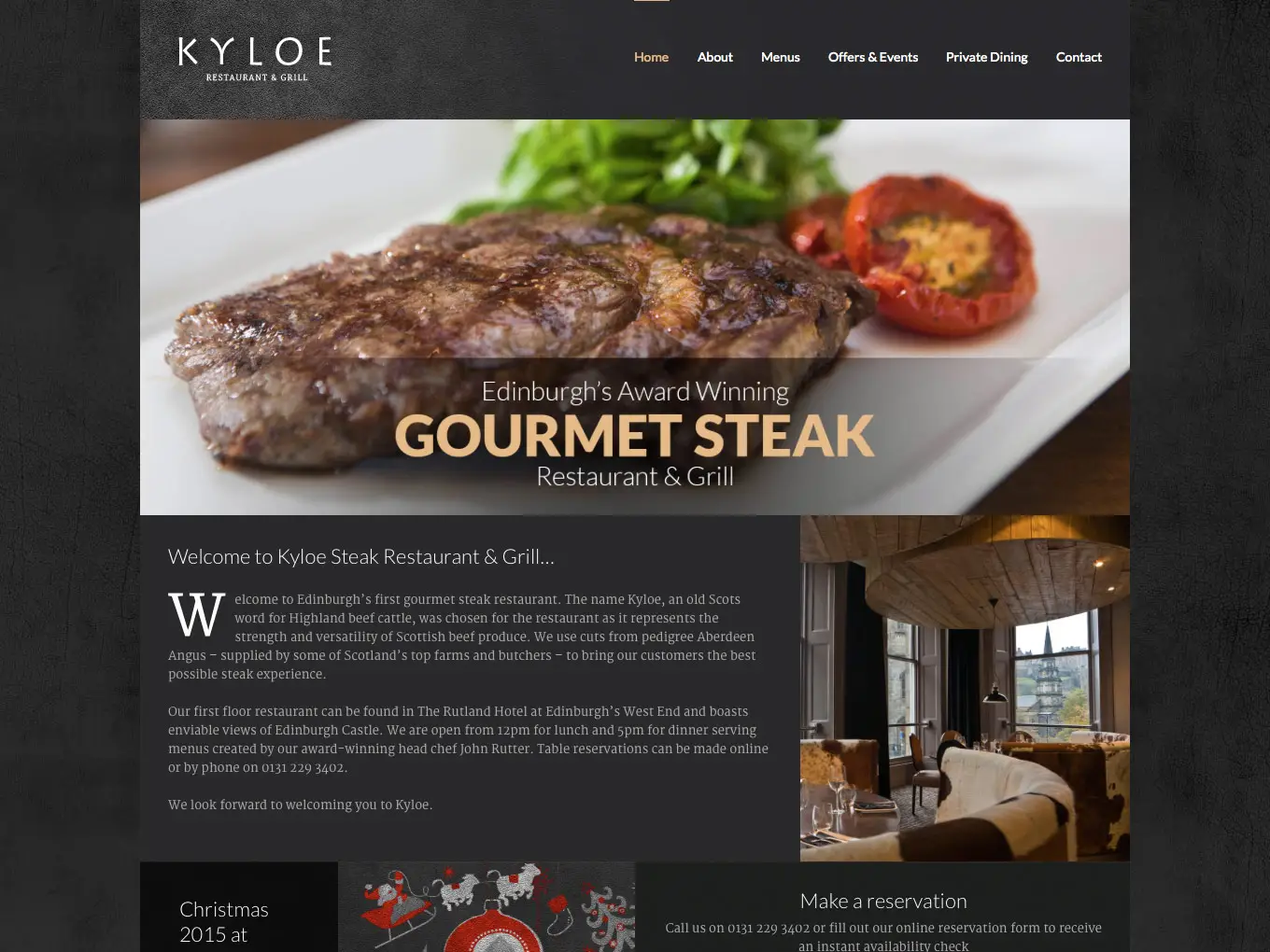 Kyloe Restaurant - Website Design by Freak, Edinburgh